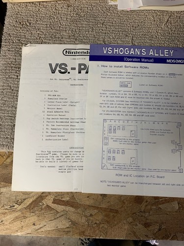 original Vs Hogan’s Alley System Nintendo Arcade Game manual | eBay