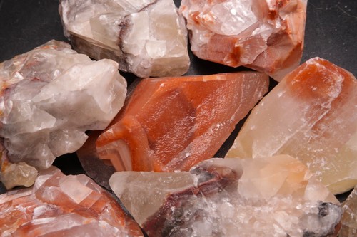 Tri Color Calcite - 2 1/2 LB Lot - TUMBLER, CABBING ROUGH - FREE ...