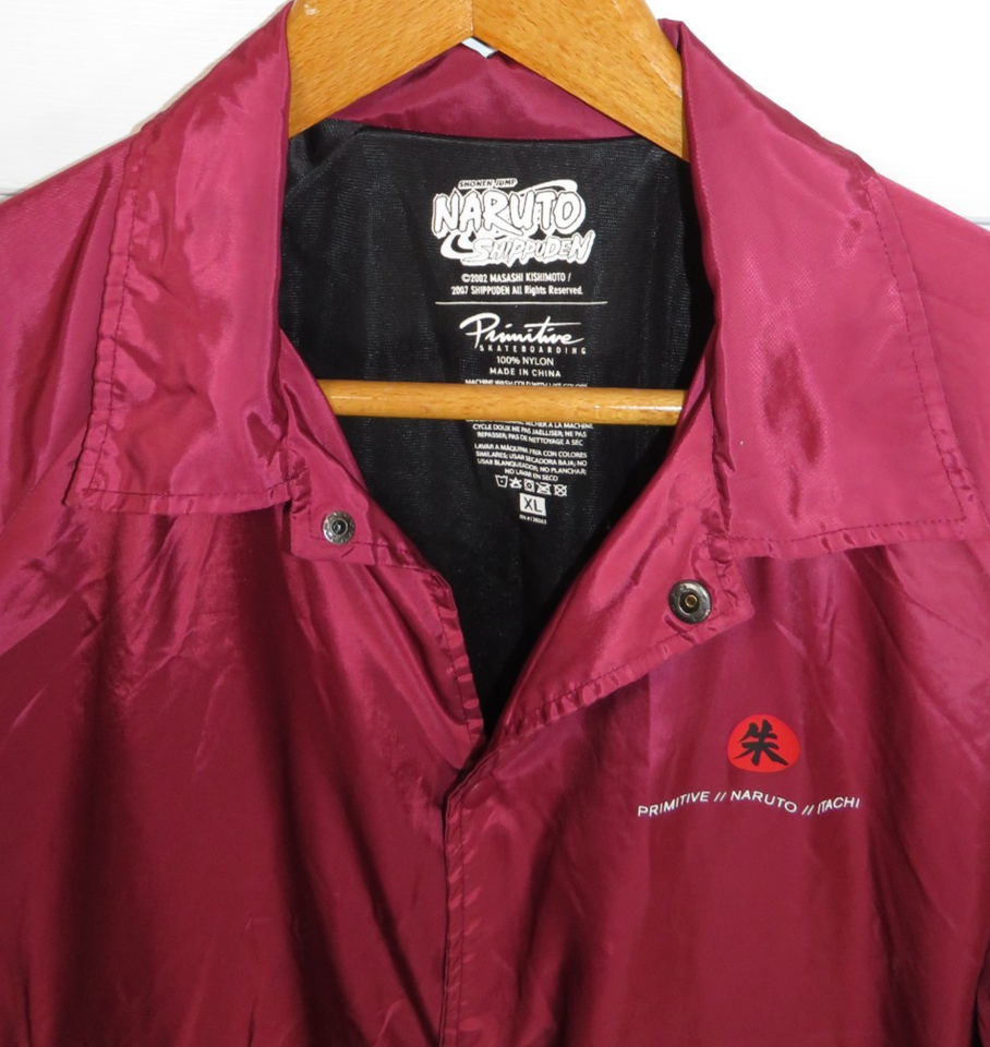 Primitive x Naruto Itachi Crows Nylon Coaches Jacket Size XL Skate ...