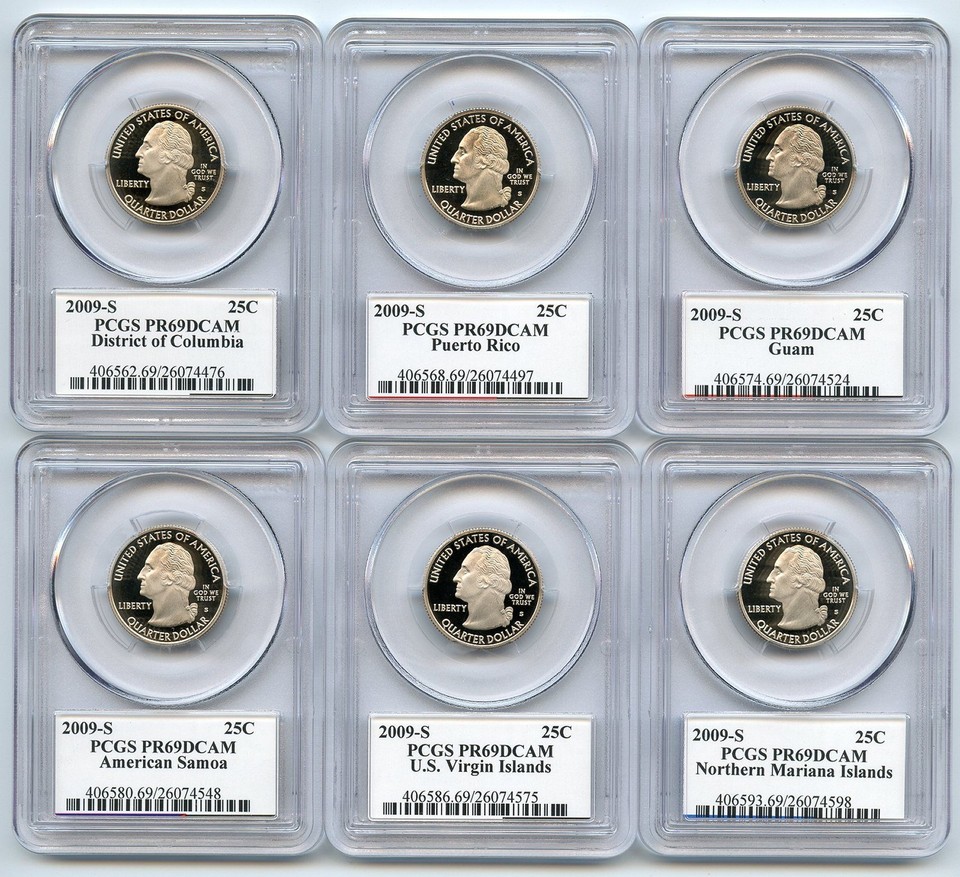 2009 S Clad Territory Quarter Set PCGS PR69DCAM | eBay