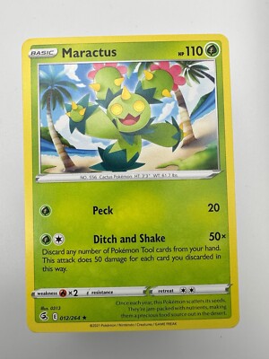 Pokemon TCG Card Fusion Strike Maractus 012/264 Rare | eBay