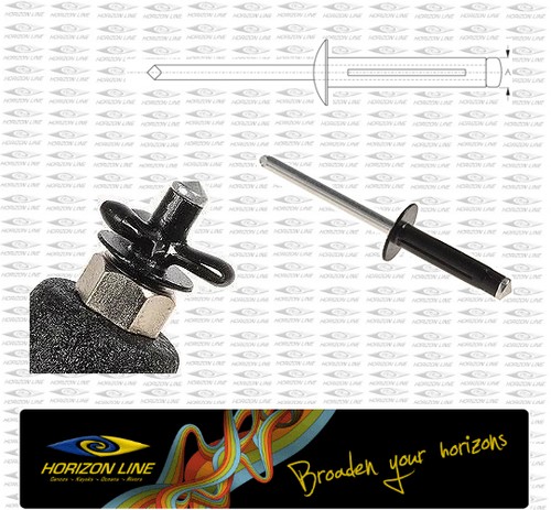 100 x Aluminium Trifold Rivet, Kayak Fitting sit on top kayaking angler ...