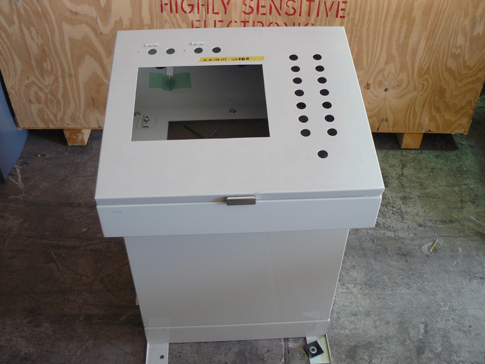 INDUSTRIAL CONTROL CONSOLE 37 1/2 INCHES TALL X 20 1/4 INCHES DEEP X 23 ...