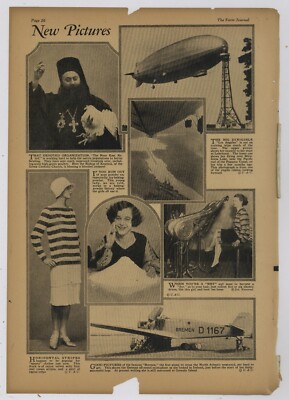 1928 Magazine Layout & Caption - The Dirigible Los Angeles Mooring at ...
