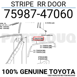 7598747060 Genuine Toyota STRIPE RR DOOR 75987-47060 | eBay