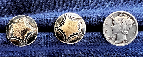 Four Navajo Hand Stamped Buttons Long Copper Shanks Lot 13 | eBay