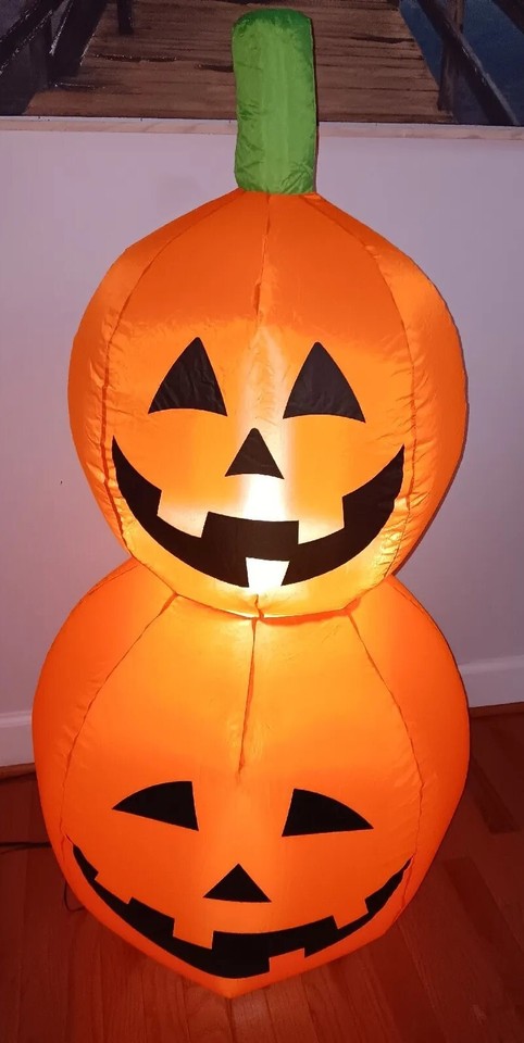 Gemmy Halloween Stacked Pumpkin Airblown Inflatable 3.5 ft | eBay