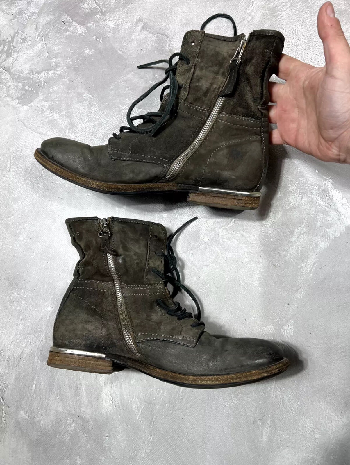 Airstep AS98 Brown Leather Biker Ankle Boots Size EUR 40| US 9-9.5 | eBay