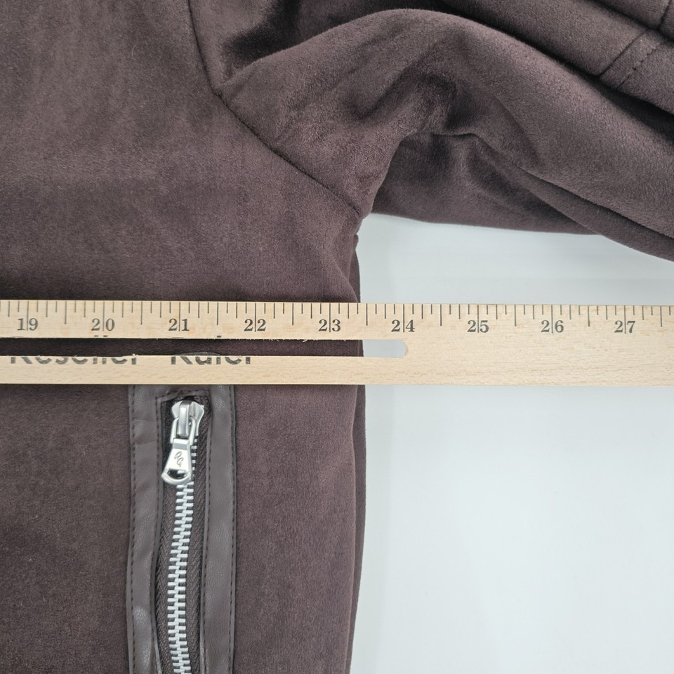 Robert Graham Full-Zip Vegan Suede Bomber Jacket Mens LARGE L Dark ...