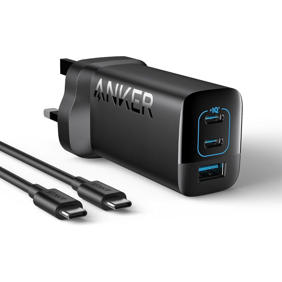 67W USB C Plug, Anker 335 Charger, PIQ 3.0 Compact & Foldable 3-Port ...