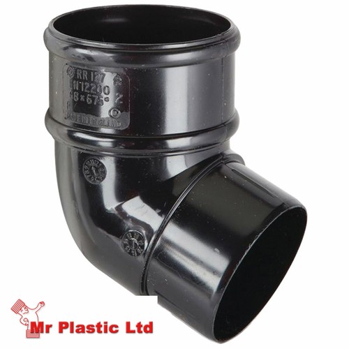 Polypipe 117mm Polyflow Deep Flow Gutter & 68mm Round Downpipe Fittings ...