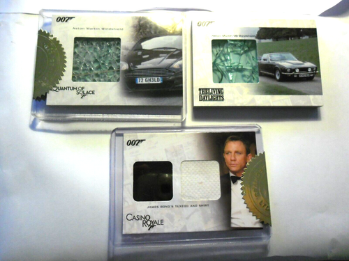 ⚡3 JAMES BOND CARDS ASTON MARTIN WINDSCREENS CASINO ROYALE DANIEL CRAIG ...