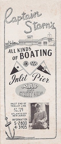 Atlantic City NJ Captain Starn's Inlet Pier Boating Map Street Guide ...