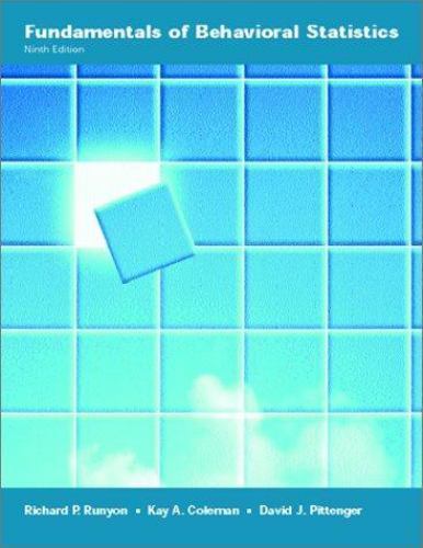 Fundamentals of Behavioral Statistics 9780072286410| eBay