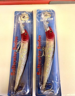 Offshore Angler Lazer Eye Saltwater Lure 2 Pack Red Silver Reflective ...
