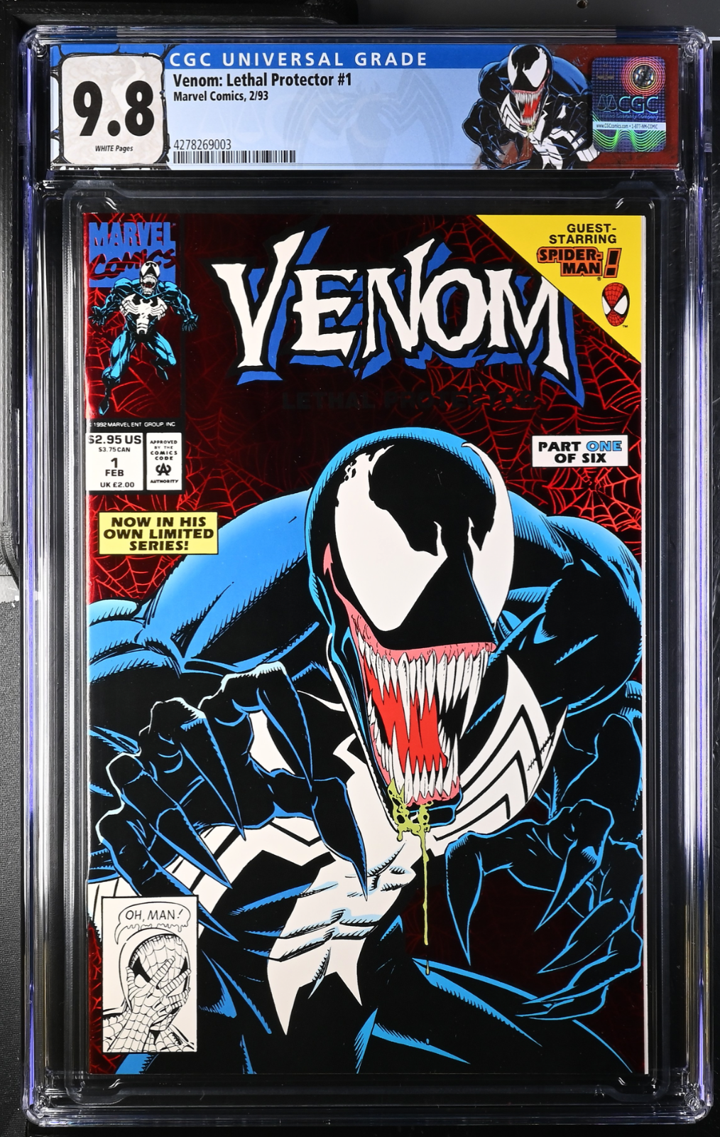 VENOM: LETHAL PROTECTOR #1 CGC 9.8 WHITE Pgs Marvel 2/93 1st Solo ...