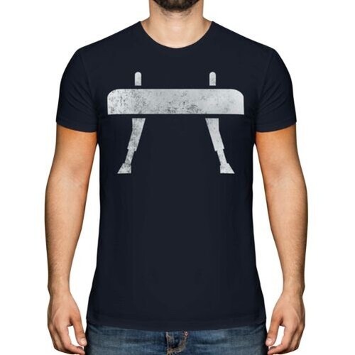 POMMEL HORSE DISTRESSED PRINT MENS T-SHIRT VINTAGE STYLE TOP GYMNASTICS ...