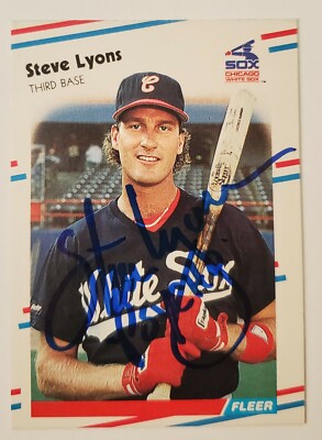 Steve Lyons Signed Fleer #405 1988 Card "Psycho" Chicago White Sox RAD ...