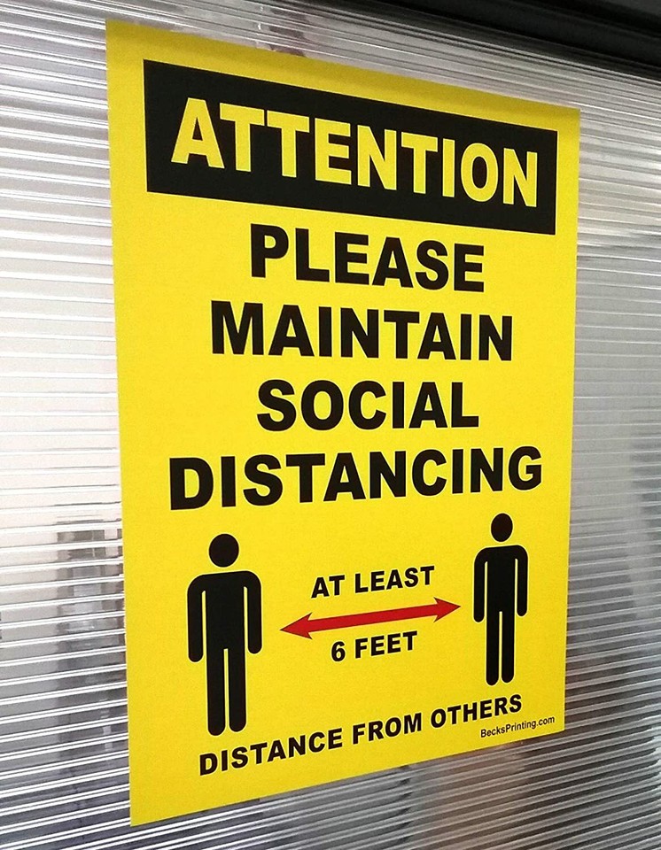 ATTENTION- Please Maintain Social Distancing Poster- 100 pack | eBay