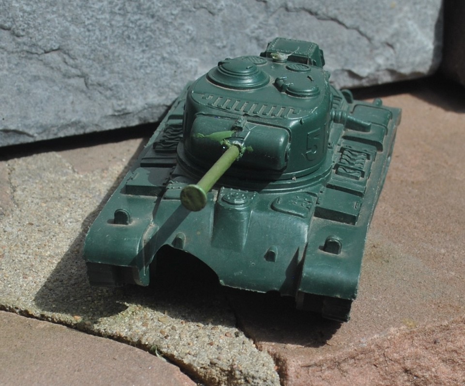3 Vintage Marx WWII #51 Tanks repaired, refurbished & battle damaged ...