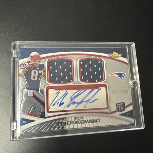 2010 Topps Finest Rob Gronkowski Rookie RC Dual Jersey Auto /200 SP # ...