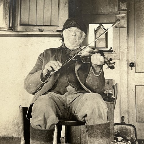 Antique Photograph On Board Charming Man Fiddle ID Thomas Lockwood ...