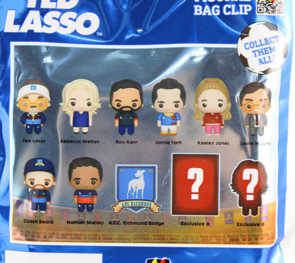 TED LASSO BLIND BAG FIGURAL BAG CLIPS LOT OF 3 CHARACTERS SEALED RARE ...