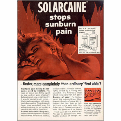 1965 Solarcaine: Stop Sunburn Pain Vintage Print Ad | eBay