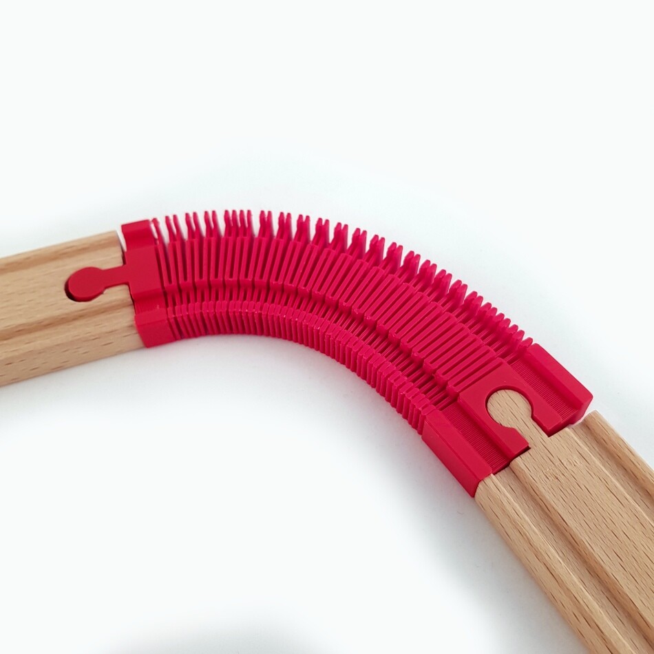 Flexible track for wooden toy train set. bendable, compatible Brio ...