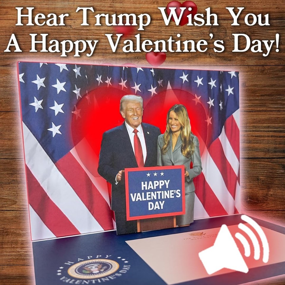 Talking Donald Melania Pop Up Valentines Day Card with Light Sound ...