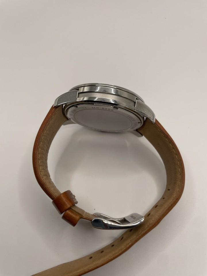 Michael Kors MK-8359 Chronograph Stainless Steel Brown Leather [NEW ...