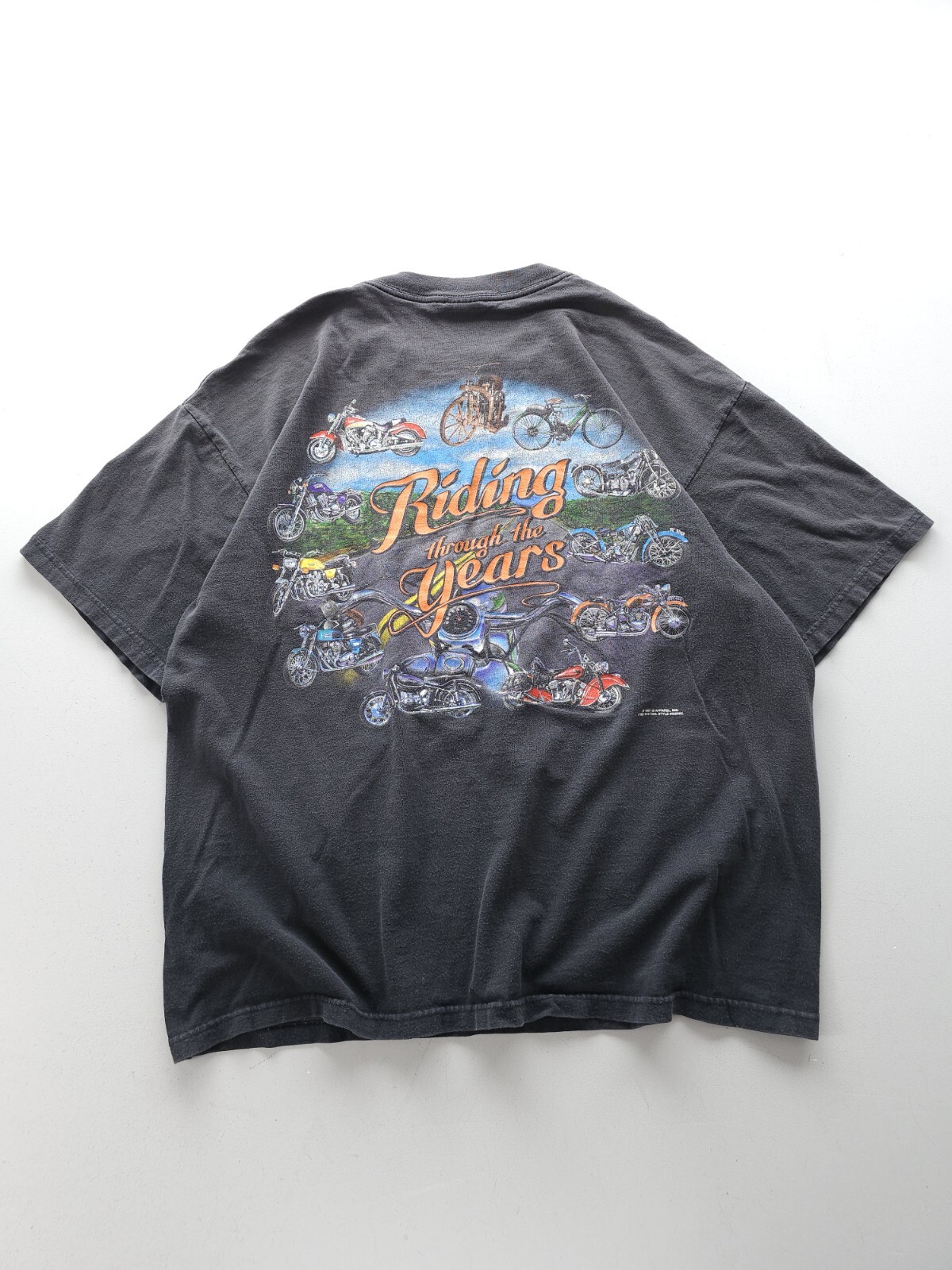 Vintage 90s Y2K Riding Through The Years Black Biker … - Gem