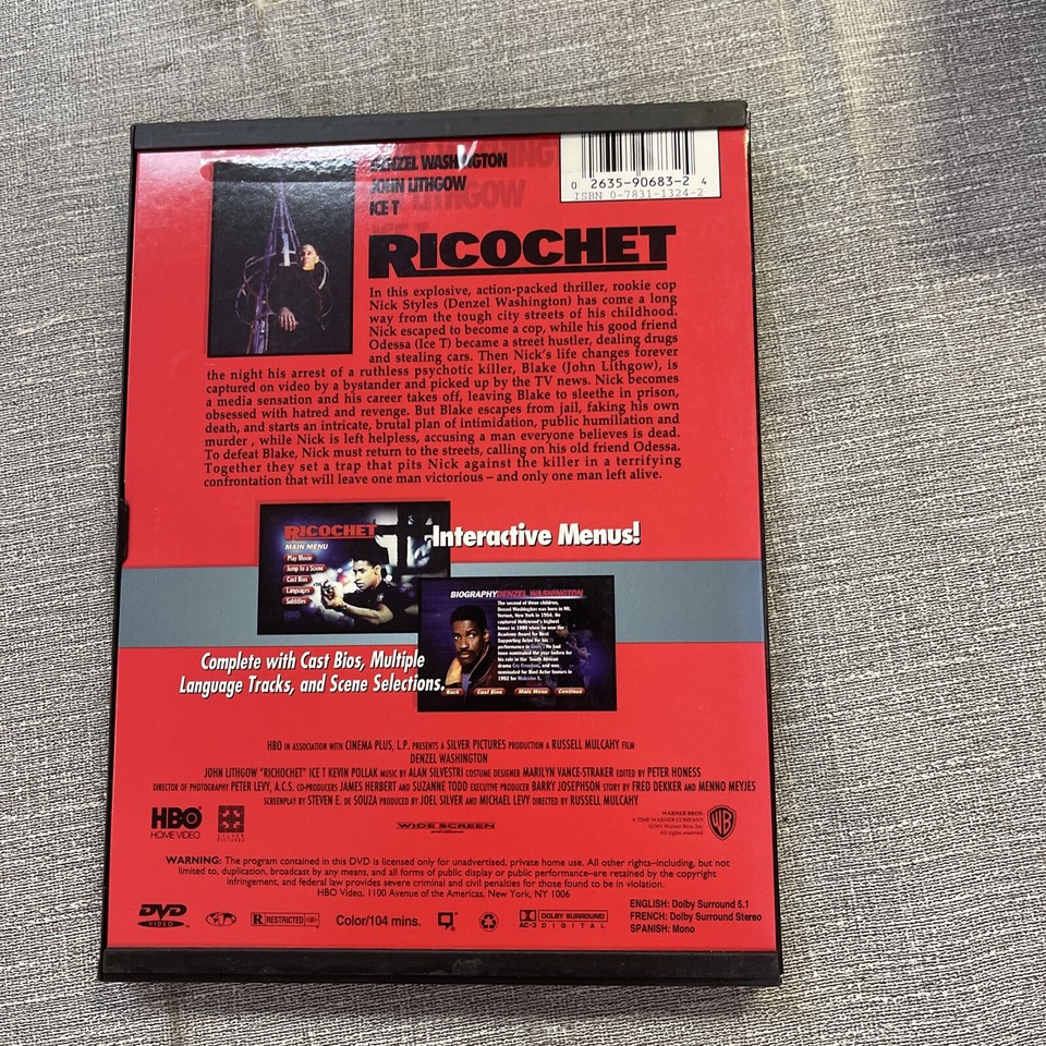 Ricochet (DVD, 1991) - Previously Rented 26359068324 | eBay
