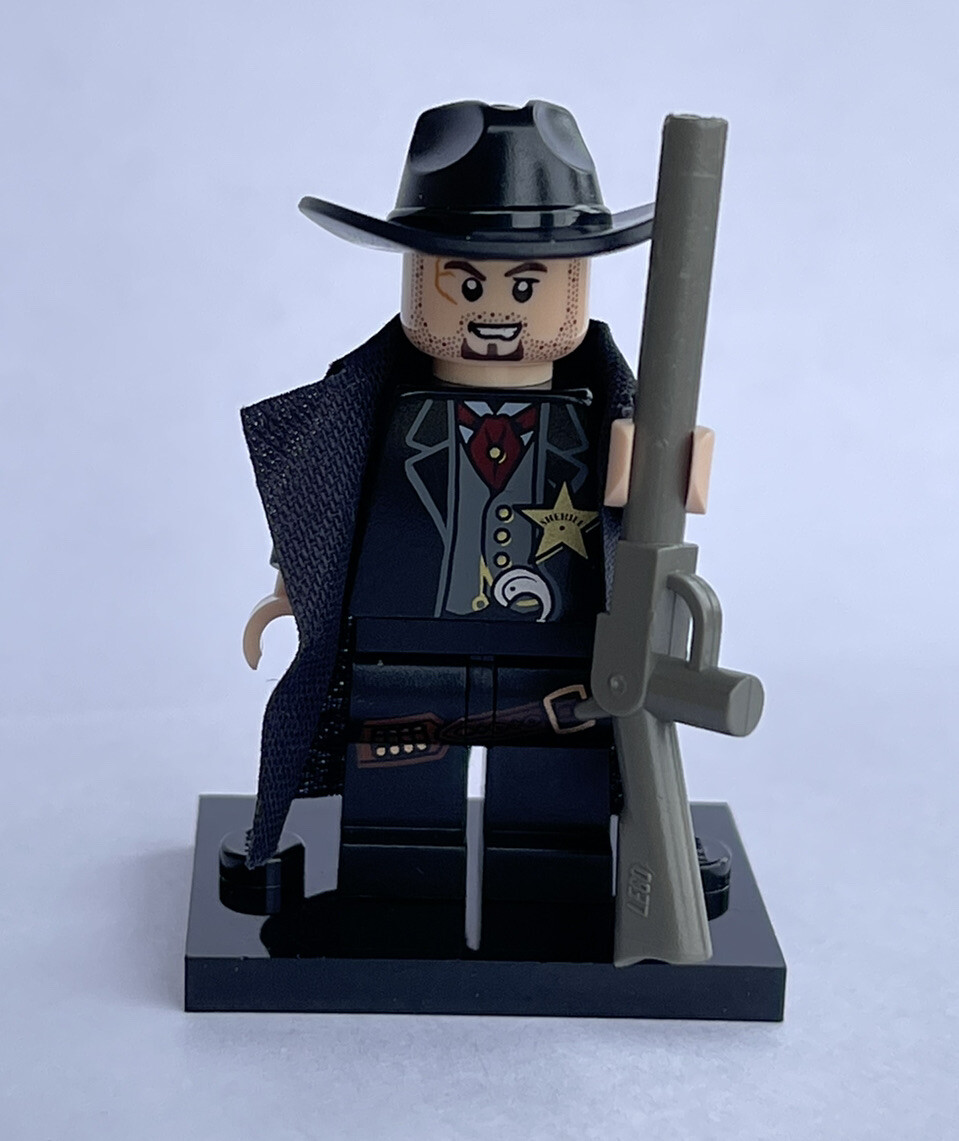 NEW 100% Lego Cowboy sheriff w Trench coat Rifle SOLDIER bandit Wide ...