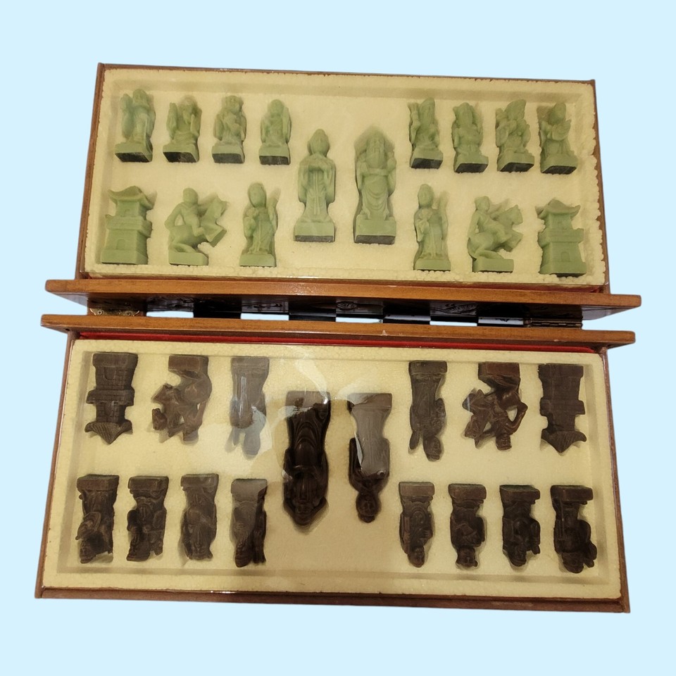 Vintage Chinese Chess Set Emperor Court Chess Set 8 Fairies, Hand ...