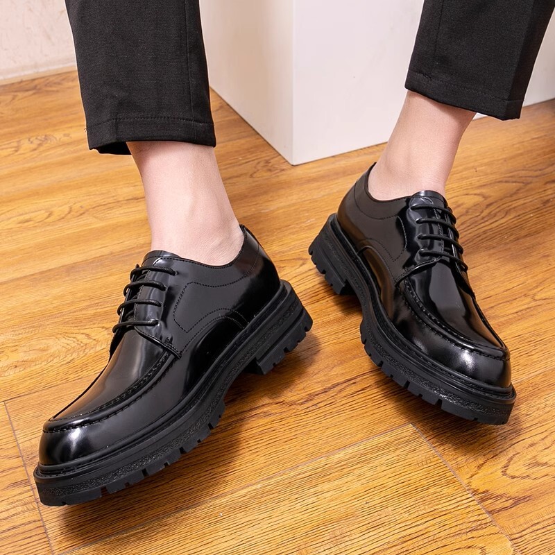Mens Thick-soled Formal Patent Leather Brock Shoes Business Wing Tip ...