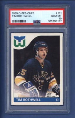 1985-86 O-Pee-Chee #161 Tim Bothwell PSA 10 Gem-mint Hartford Whalers ...