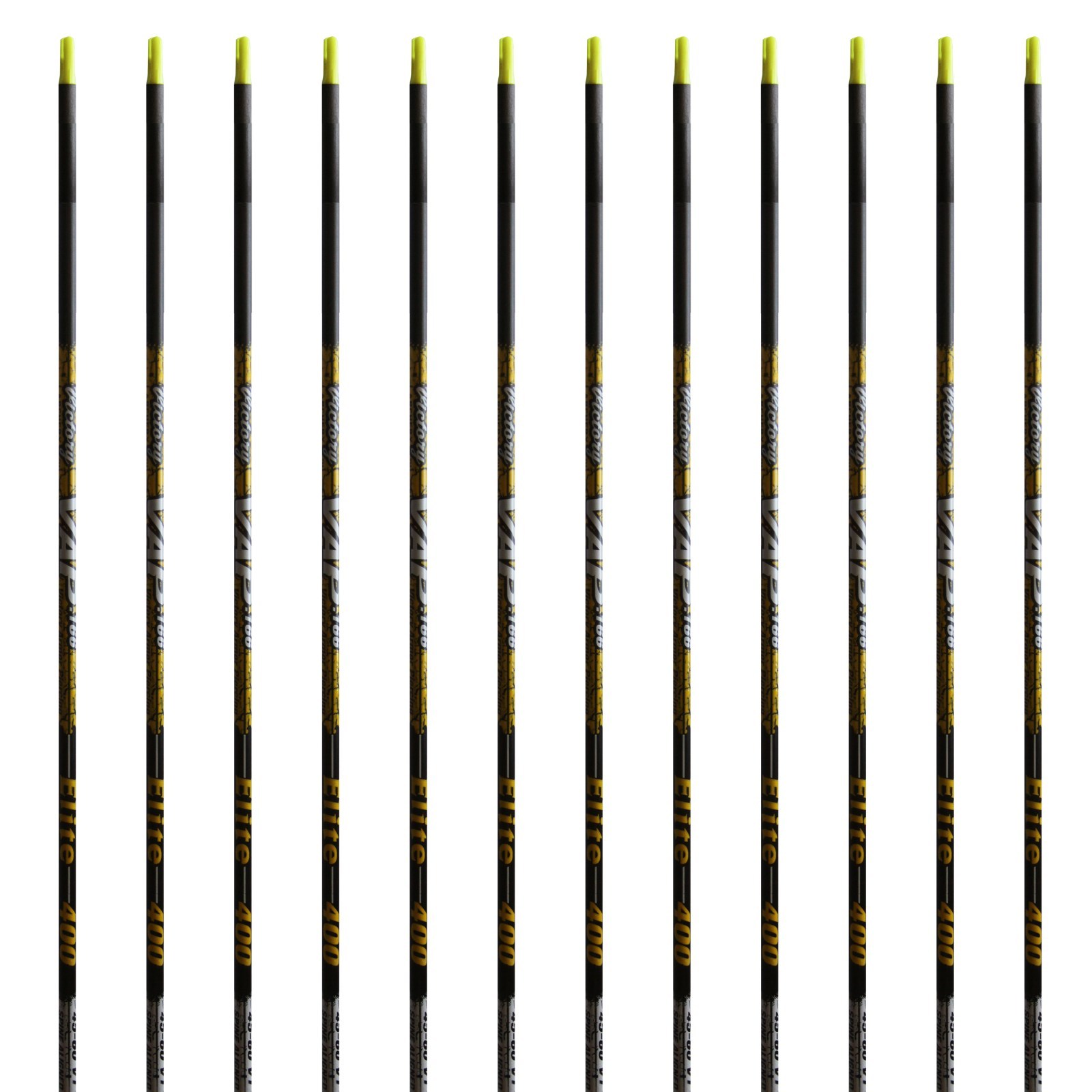 Victory Arrows VAP Elite 250 300 350 400 Spine 12 Pack Shafts Inserts ...