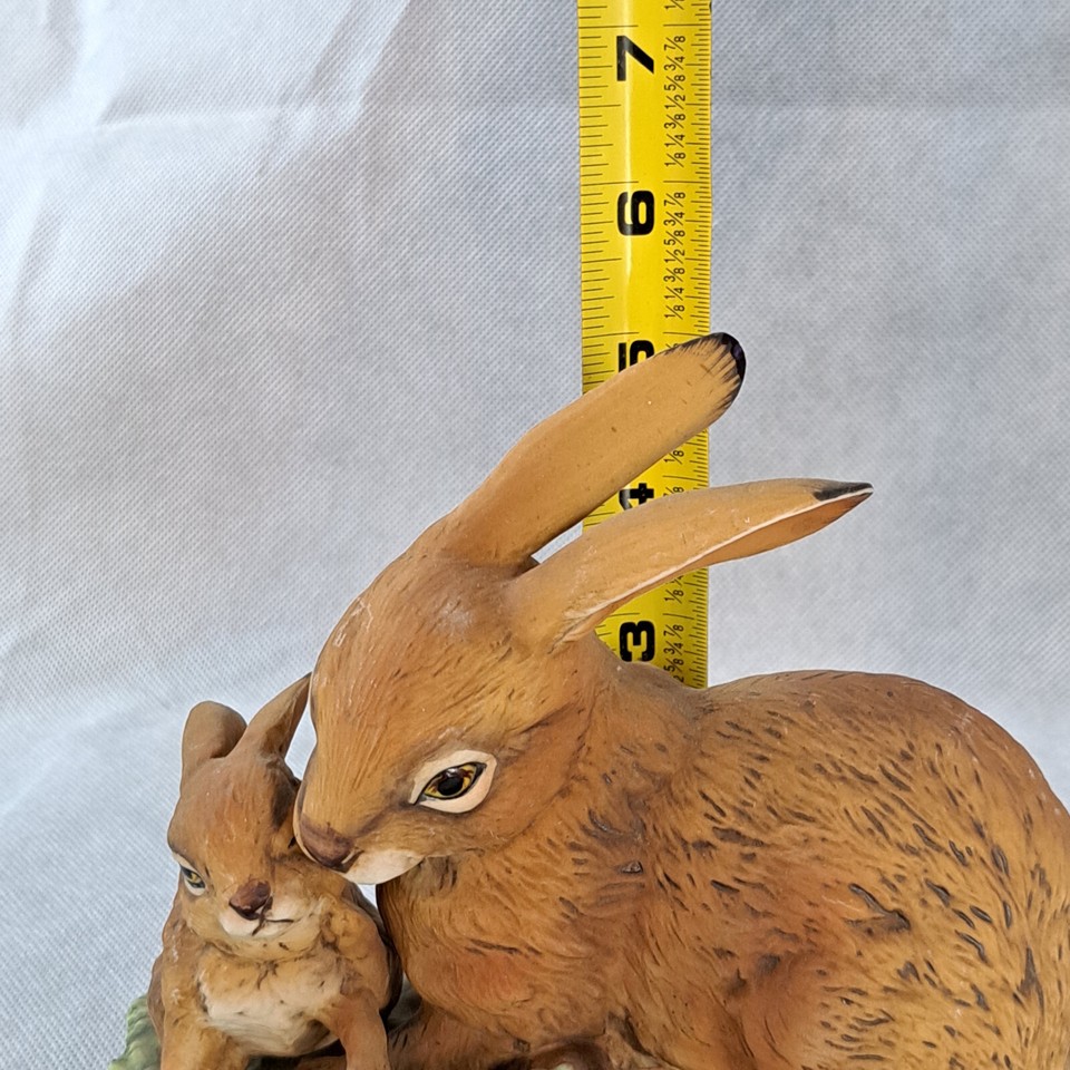Vintage HOMCO Masterpiece Porcelain Figurine Bunny Rabbit & Baby 7x5 ...