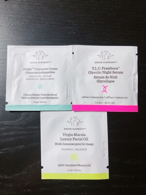 3pc - Drunk Elephant Face Cream & Night Serum & Facial Oil Samples 1 ...