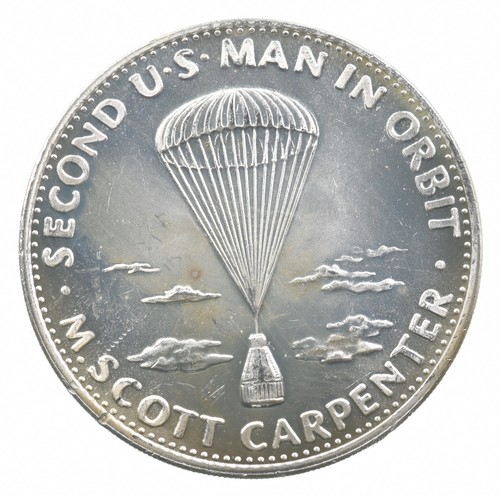 Sterling Silver - History Of Space Flight - 925 - 23.3 Grams Round/Art ...