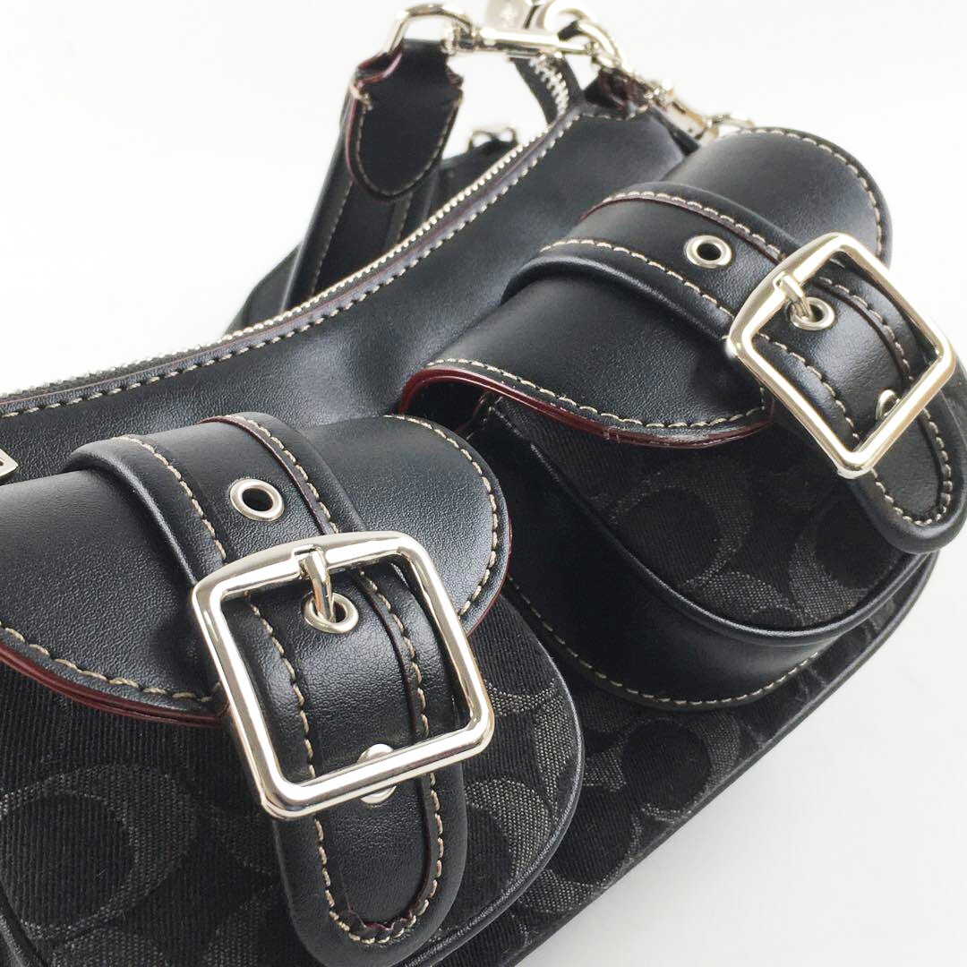 COACH Ashton Baguette In Signature Denim black CQ184 Crossbody outlet F ...