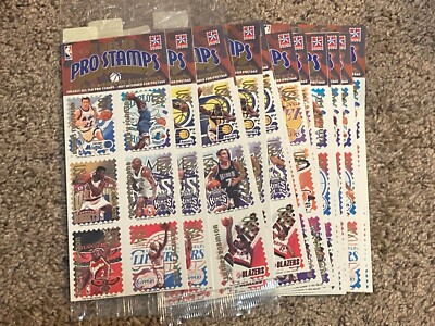 1995 1996 1998 NBA NFL MLB Pro Stamps Sticker Sheets Sealed CME MINT ...