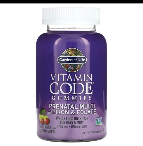 Vitamin Code Gummies, Prenatal Multi with Iron & Folate, Cherry ...