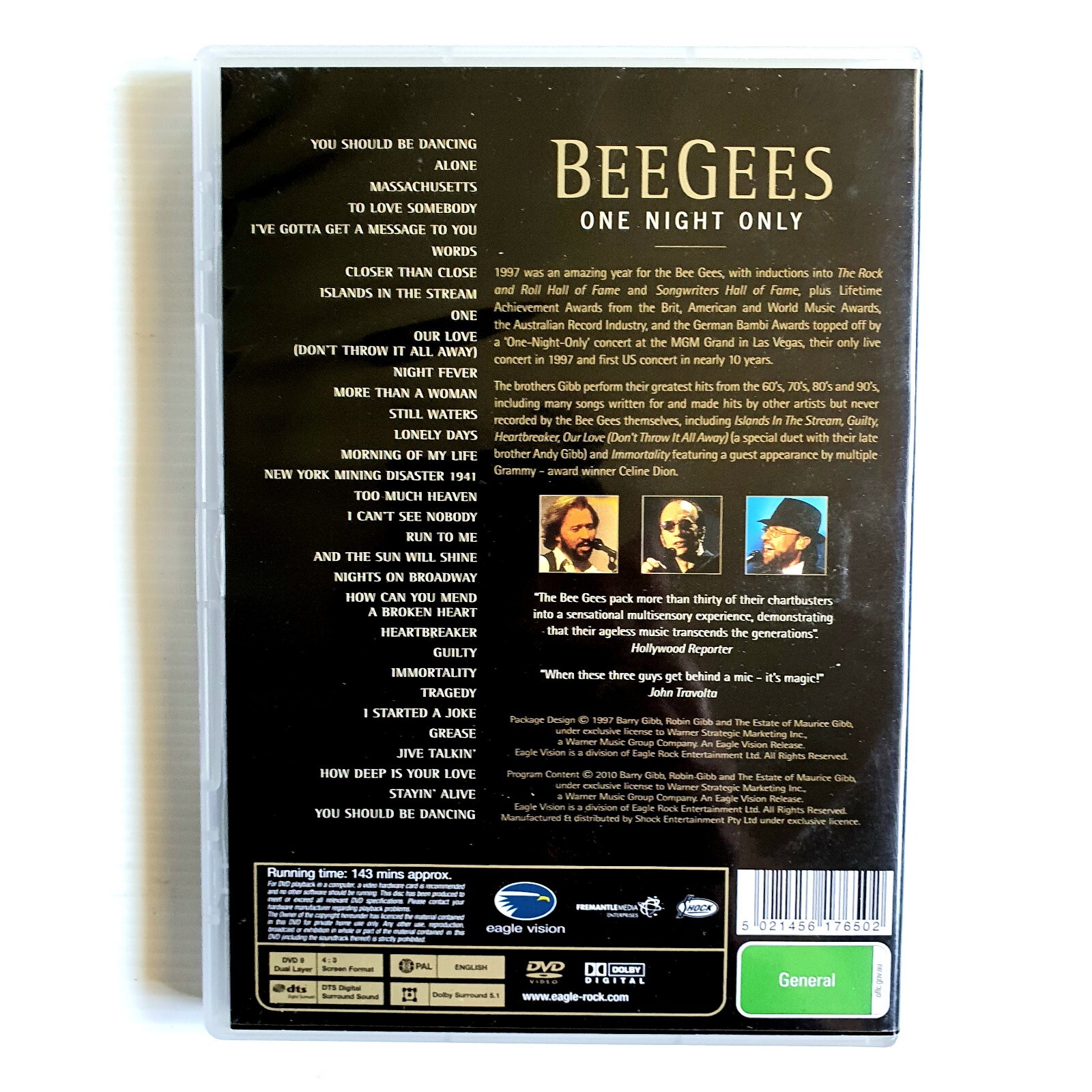 Bee Gees | One Night Only DVD 1997 Music, Concert, MGM Grand Las Vegas, Reg All | eBay