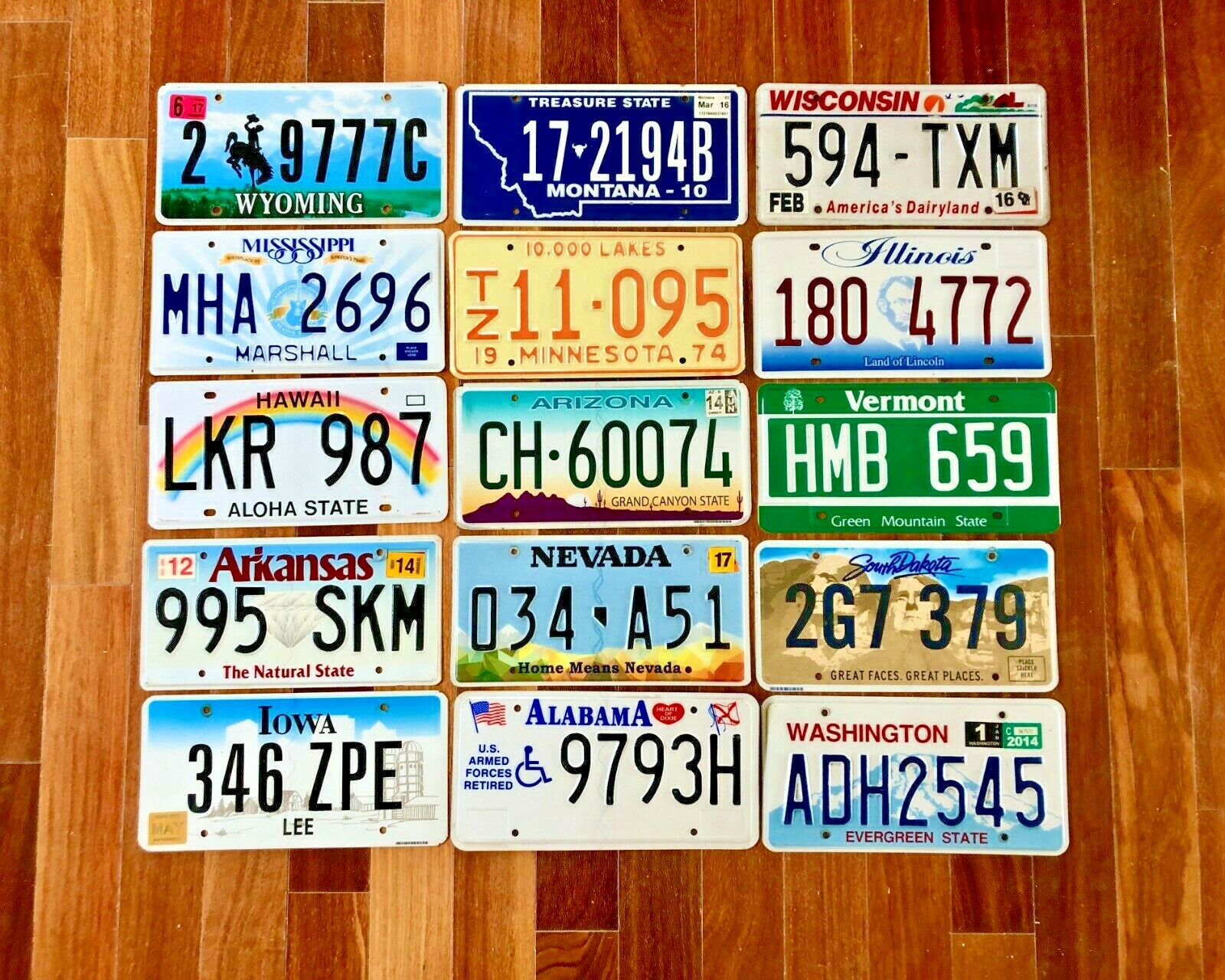 Set of 15 Colorful License Plates from 15 Different States | eBay