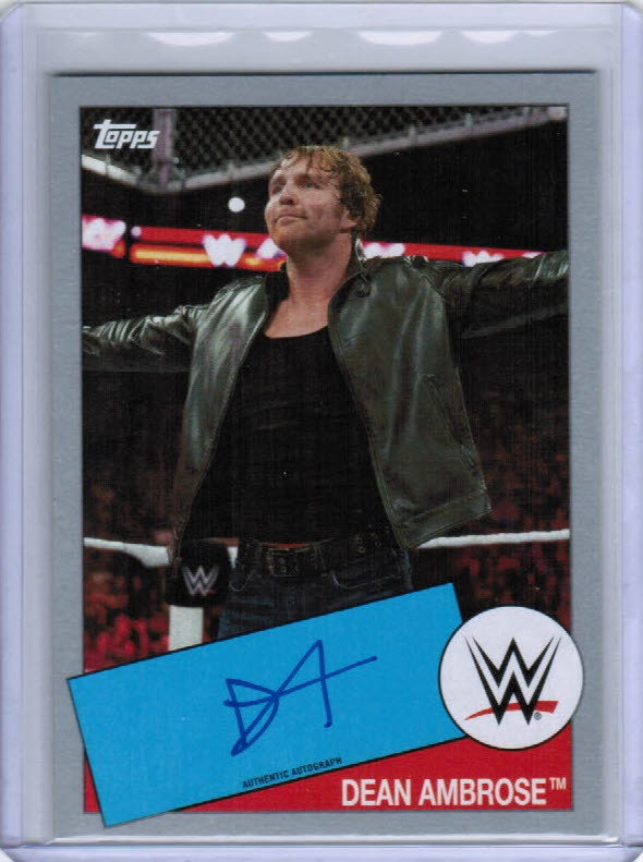 2015 TOPPS HERITAGE WWE DEAN AMBROSE AUTOGRAPH AUTO SILVER PARALLEL 04/ ...