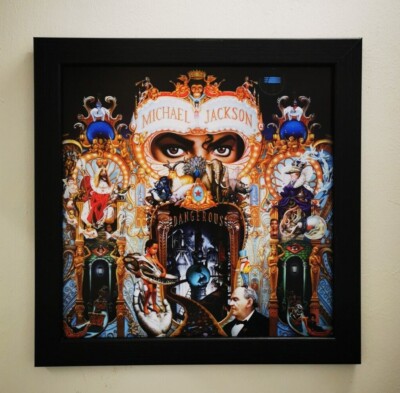 MICHAEL JACKSON- DANGEROUS Album Cover - 12" x 12" Framed Poster | eBay UK