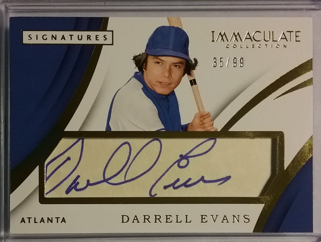 2018 Immaculate Parchment Signatures DARRELL EVANS Auto Cut Signature ...