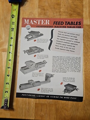 MASTER FEED TABLES INDEPENDENT MACHINE SPEC SHEET | eBay